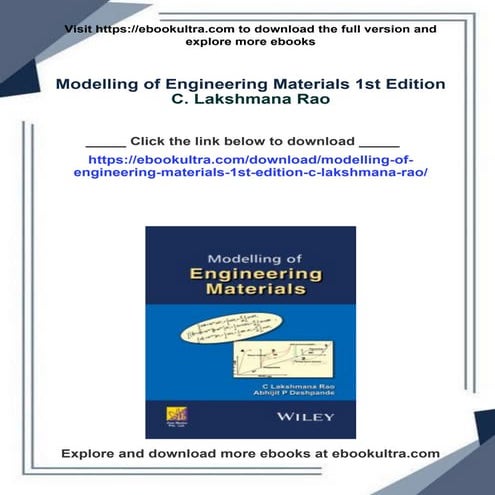Modelling of Engineering Materials 1st Edition C. Lakshmana Rao | PDF