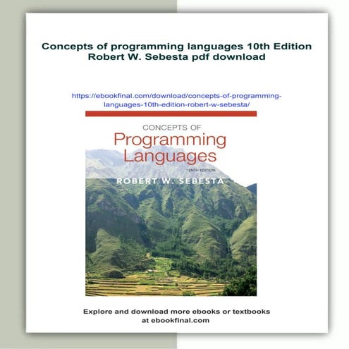Concepts of programming languages 10th Edition Robert W. Sebesta | PDF