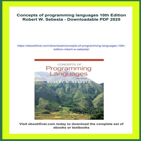 Concepts of programming languages 10th Edition Robert W. Sebesta | PDF