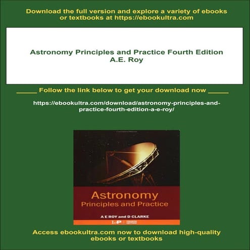 Astronomy Principles and Practice Fourth Edition A.E. Roy | PDF