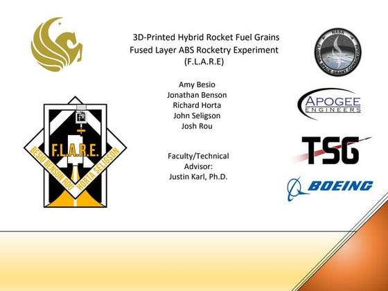 3D Printed Hybrid Rocket Fuel Research Poster | PPT