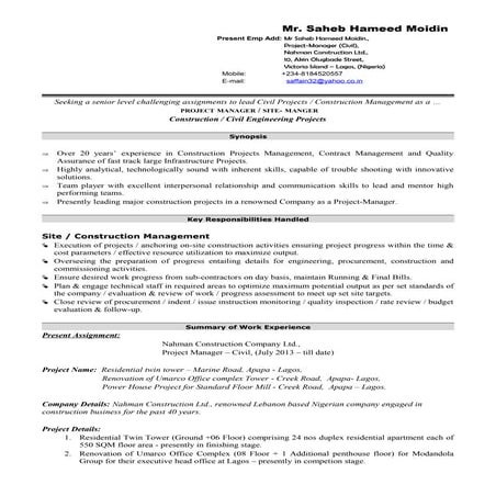 Civil Engineer - Fully Editable ATS Resume Template.docx