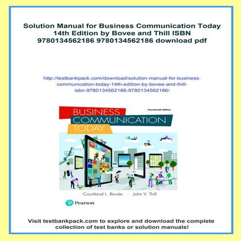 Solution Manual for Business Communication Today 14th Edition by Bovee ...