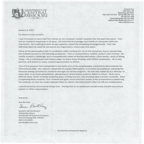 Reference Letter Sue Bartley | PDF