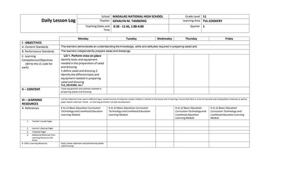 CURRICULUM MAP GRADE 9 TLE (1ST QUARTER).docx | Education