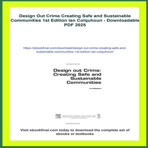 Design Out Crime Creating Safe and Sustainable Communities 1st Edition ...