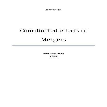 Coordinated effect of mergers research | DOCX