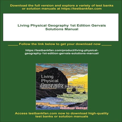 Living Physical Geography 1st Edition Gervais Solutions Manual | PDF