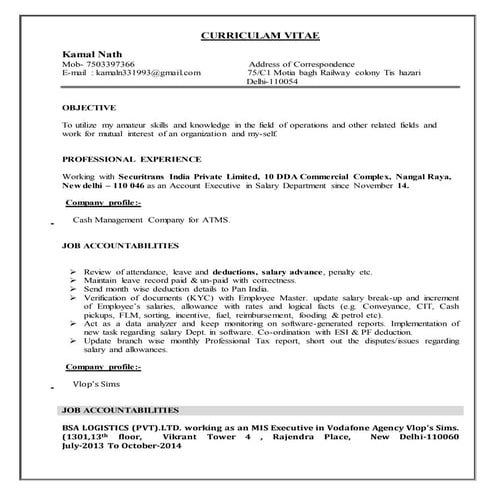 kamal nath Resume | DOCX