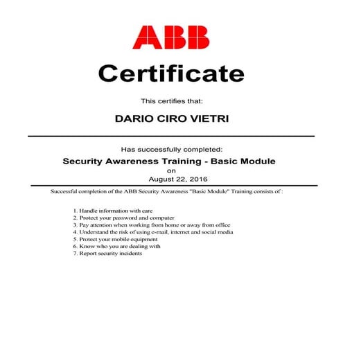 Security Awareness Training - Basic Module | PDF