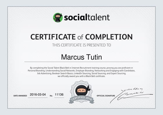 Social Talent Black Belt Certificate | PDF