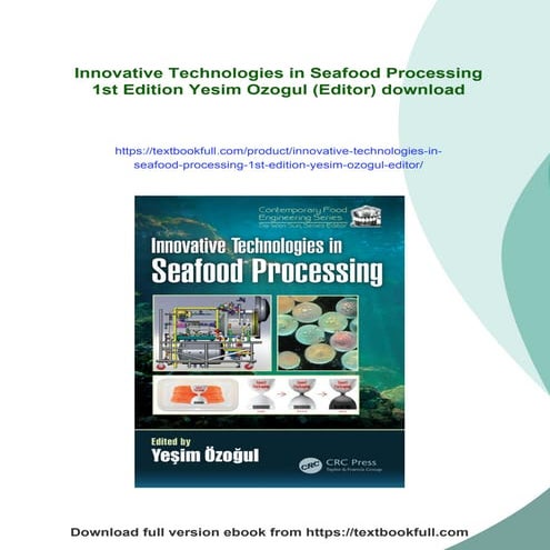 Innovative Technologies in Seafood Processing 1st Edition Yesim Ozogul ...