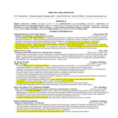 BRENDA BRAIDWOOD PROFILE RESUME 2016(1) | DOC