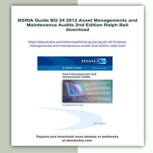 BSRIA Guide BG 24 2012 Asset Managements and Maintenance Audits 2nd ...