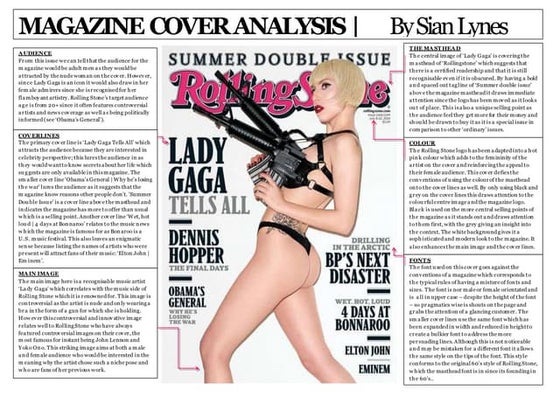 media studies Magazine cover analysis | PPTX