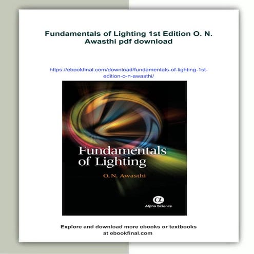 Fundamentals of Lighting 1st Edition O. N. Awasthi | PDF