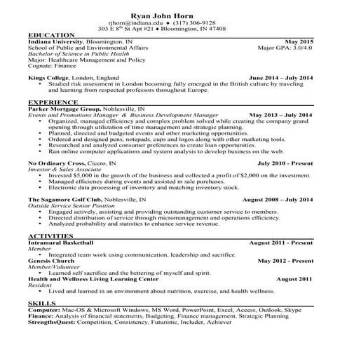 Ryan Horn Resume | PDF