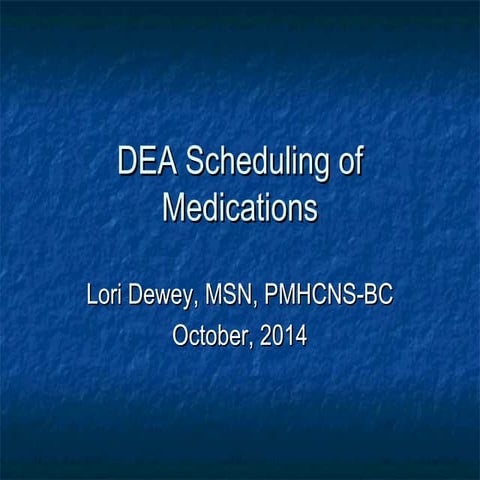 DEA Scheduling of Medications | PPT