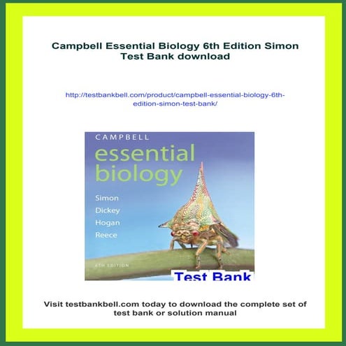 Campbell Essential Biology 6th Edition Simon Test Bank | PDF