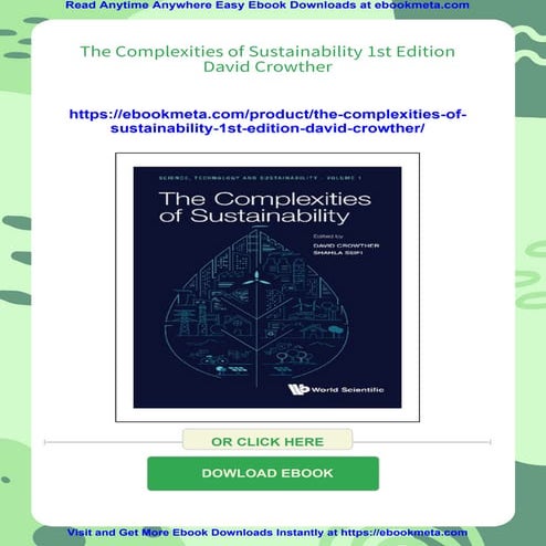 The Complexities of Sustainability 1st Edition David Crowther | PDF