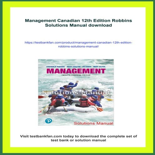Management Canadian 12th Edition Robbins Solutions Manual | PDF