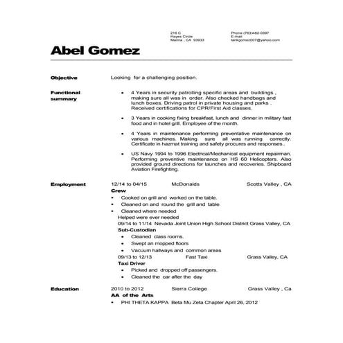 John Henry Grzyb Resume | DOCX