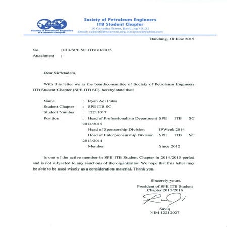 SPE letter | PDF
