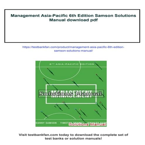 Management Asia-Pacific 6th Edition Samson Solutions Manual | PDF