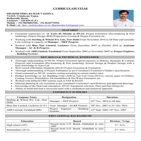 Dharmendra Updated CV | DOC