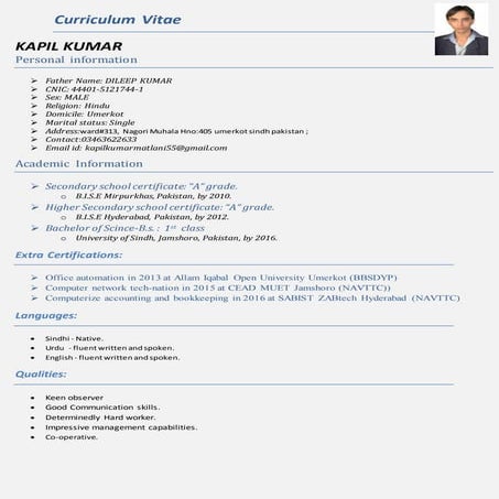 new cv(1) | DOCX | Secondary Education | Education