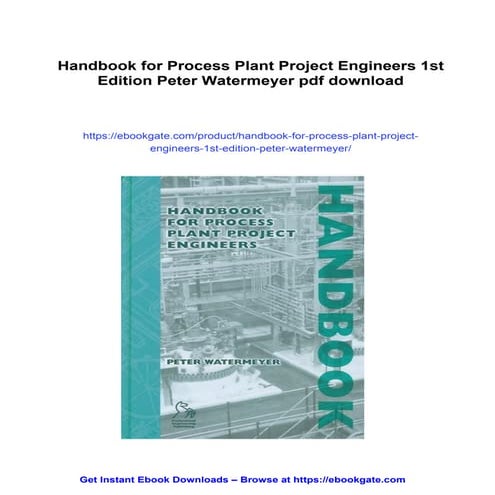 Handbook for Process Plant Project Engineers 1st Edition Peter ...