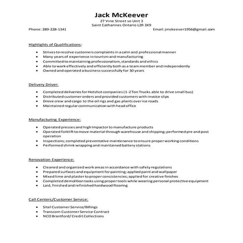Jacks Resume | PDF