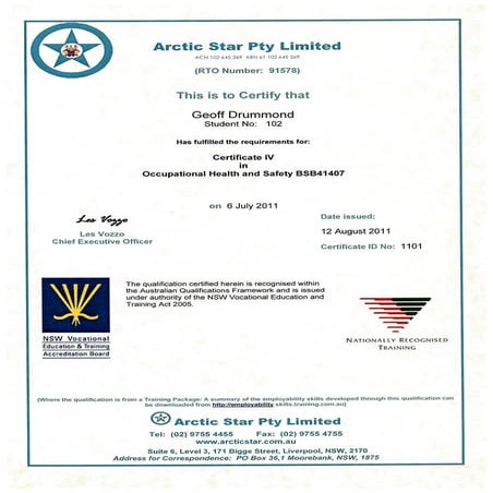 Certificate IV in OHS | PDF