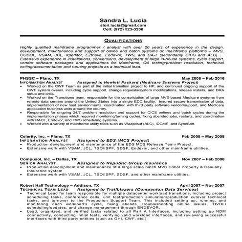 Sandra Lucia Resume | DOC