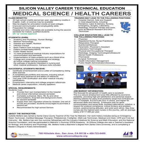 MEDICAL SCIENCE.HEALTH CAREERS | PDF