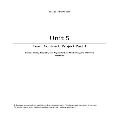 GS1145 Monday 6pm Unit 5 Project 1 | PDF