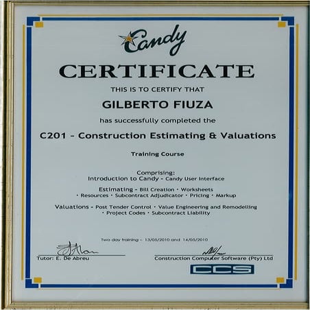 C201 Candy Construction Estimating & P.Valuations | PDF