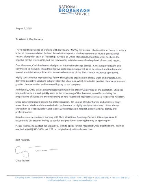 DFC Letter of Recommendation for CM | PDF