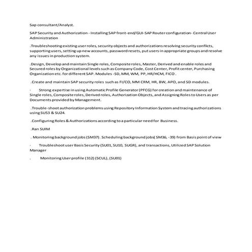 Sap consultant | DOCX