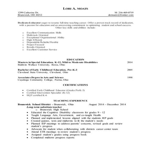 Lori resume 2015 (1) | DOCX