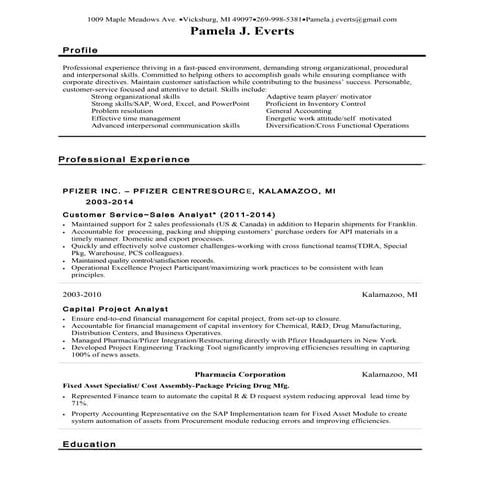 Pamela Everts Resume | PDF