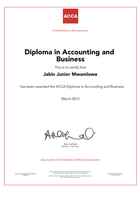ACCA Diploma | PDF