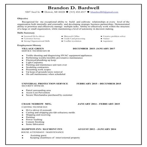 Brandon Resume 10-2015 | PDF