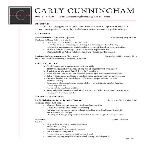 Cunningham Resume | PDF