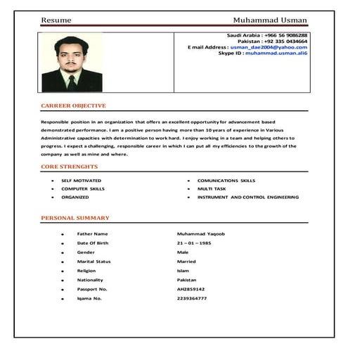 usman resume | DOCX