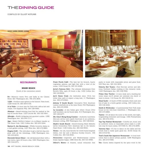 DiningGuide | PDF | Hotel Properties | Real Estate