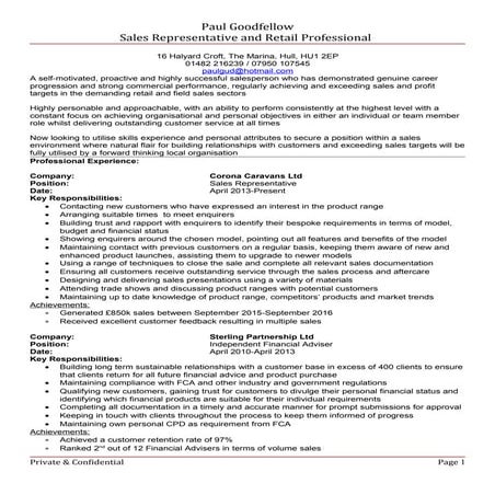 CV Paul Goodfellow (1) | PDF