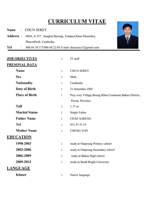 Thai.curriculum vitae | PDF