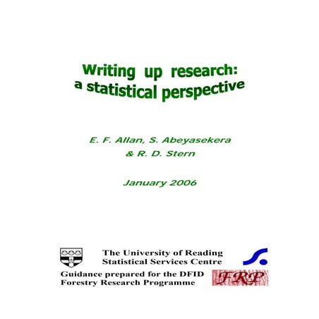 WritingUpResearchAStatisticalPerspective | PDF