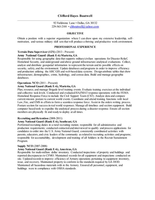 Cliff H Boutwell Resume 2015 OPS | PDF